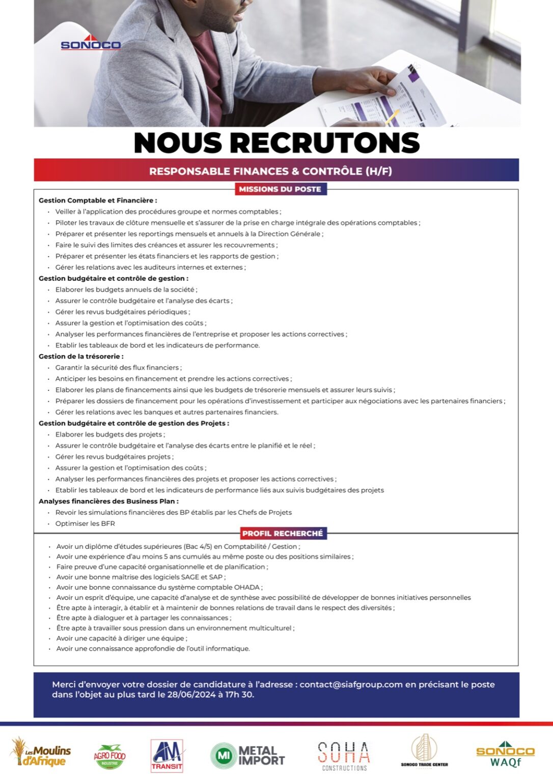 UN (01) RESPONSABLE FINANCES & CONTROLE (H/F) / UN (01) RESPONSABLE DE CENTRALE ELECTRIQUE (H/F ...